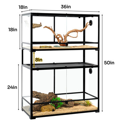 REPTIZOO 36'' x 18'' x 50'' Reptile Terrarium | Wayfair