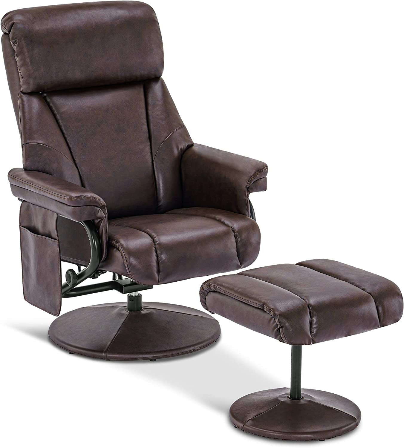 Trule Sealey Swivel Recliner with Ottoman, Reclining Chair with Massage ...