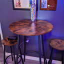 17 Stories 3 Piece Round Bar Table Set, Counter Height Dining Table Set ...