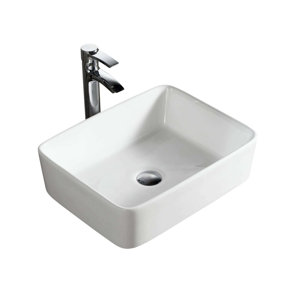 Fine Fixtures Modern Ceramic Rectangular Vessel Bathroom Sink & Reviews ...