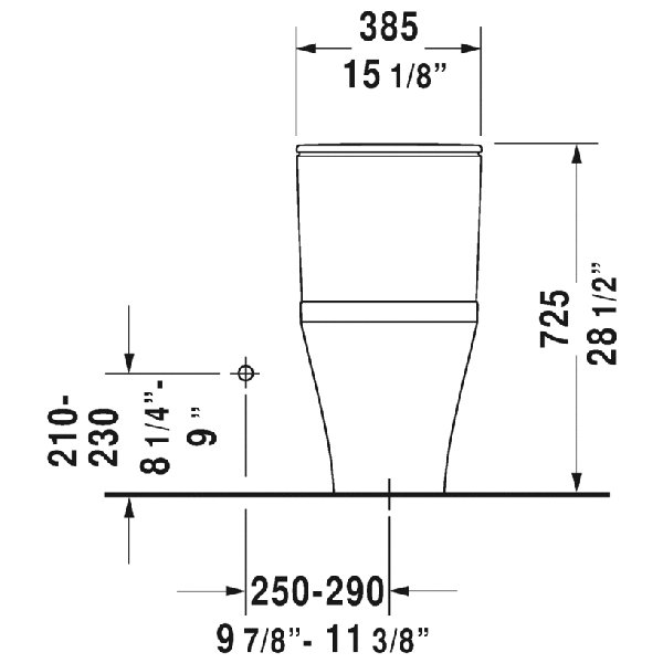 Duravit DuraStyle Dual Flush Elongated One-Piece Toilet (Seat Not ...