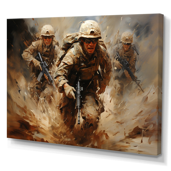 Winston Porter Desert Military Soldier - Military Wall Art | Wayfair