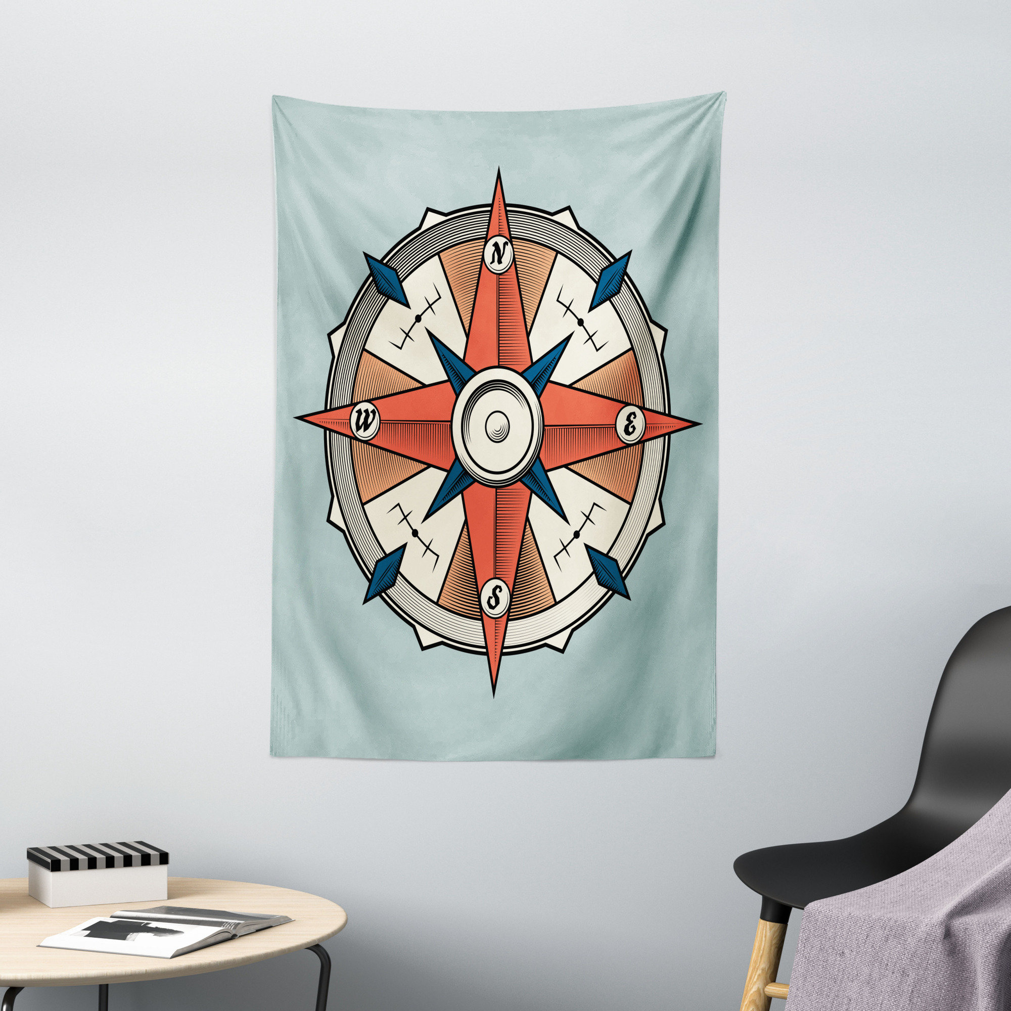 East Urban Home Polyester Compass Tapestry | Wayfair
