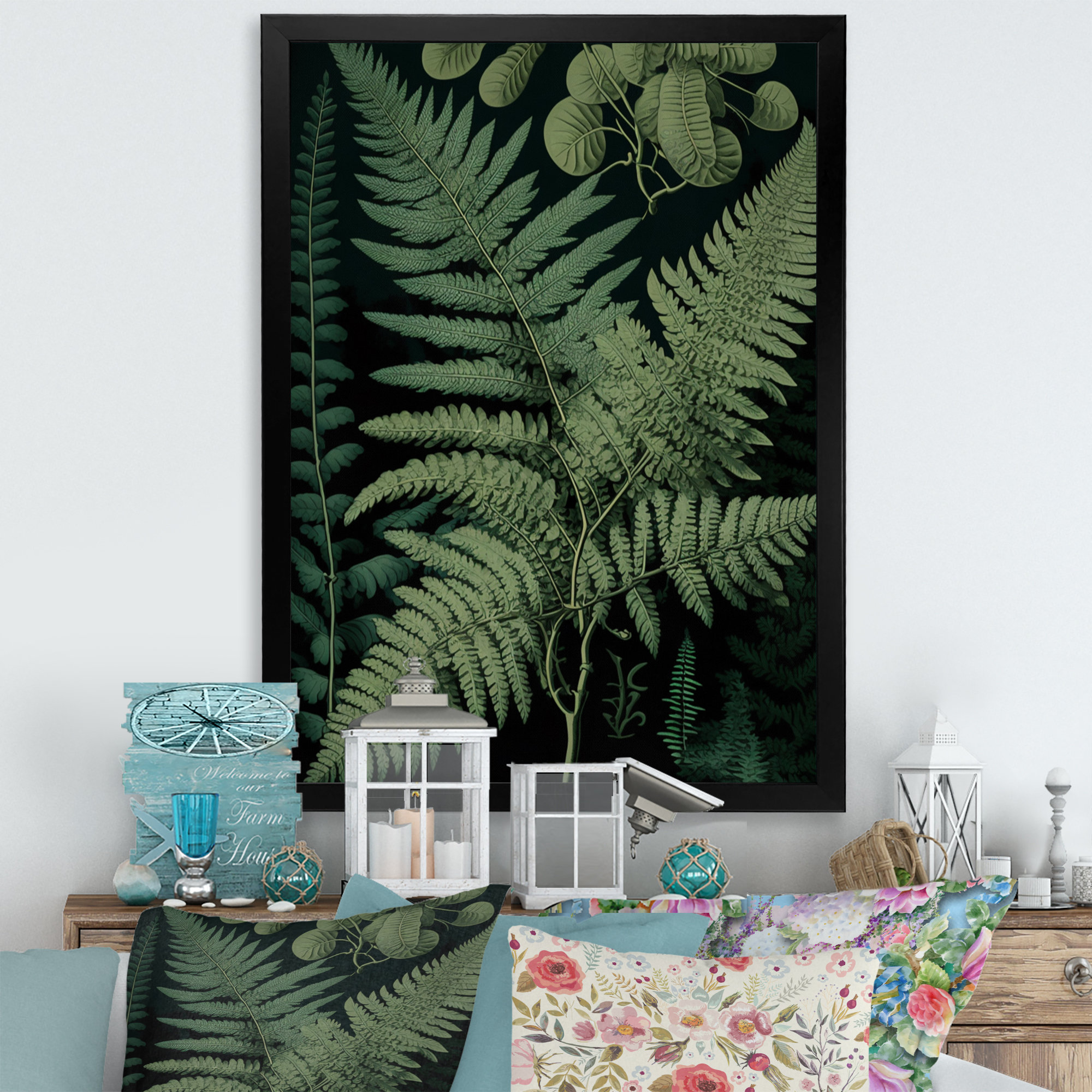 Bay Isle Home™ Fern On Retro Victorian Chart IV - Floral Ferns Canvas ...