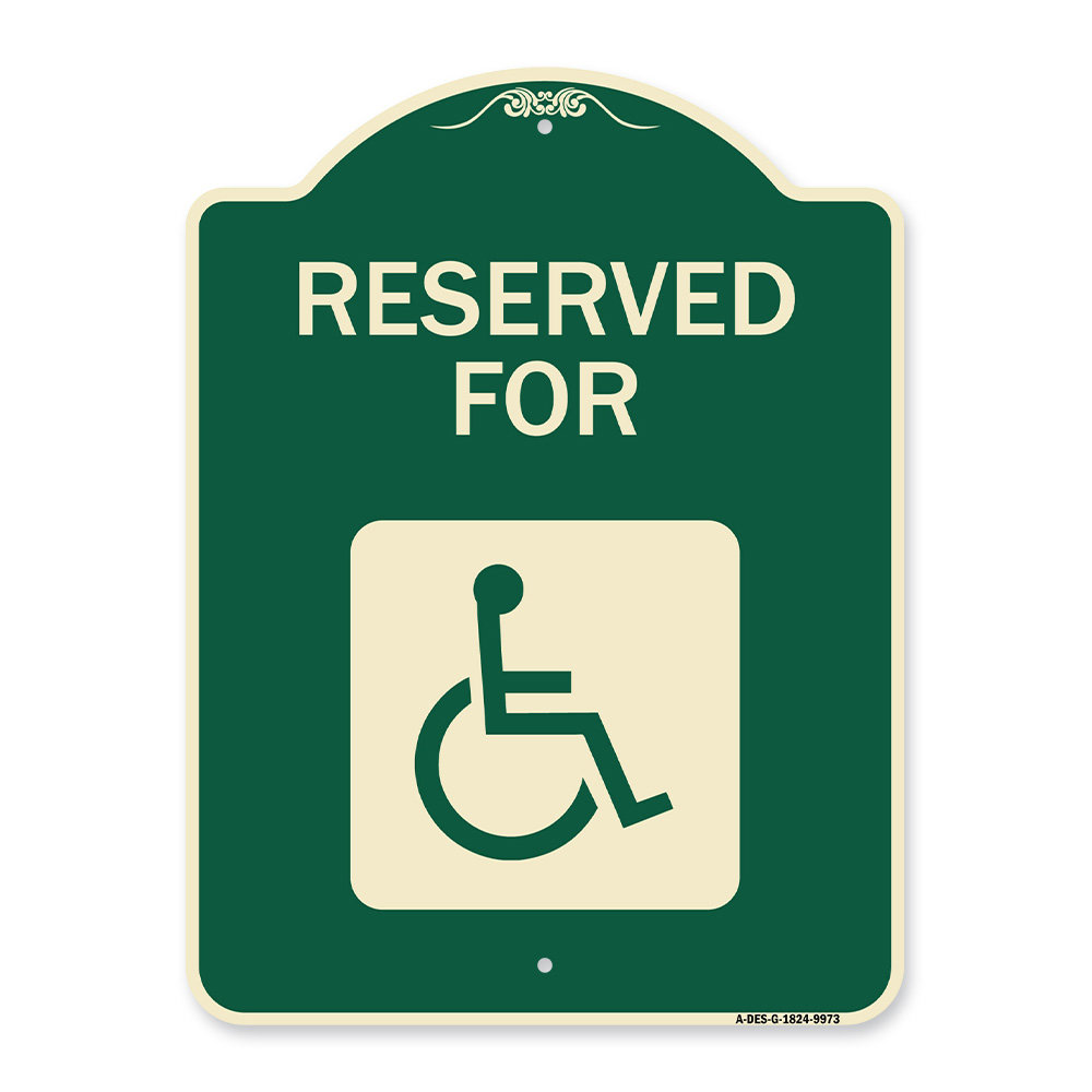 Signmission Designer Series Sign - Graphic Handicapped Reserved | Green ...