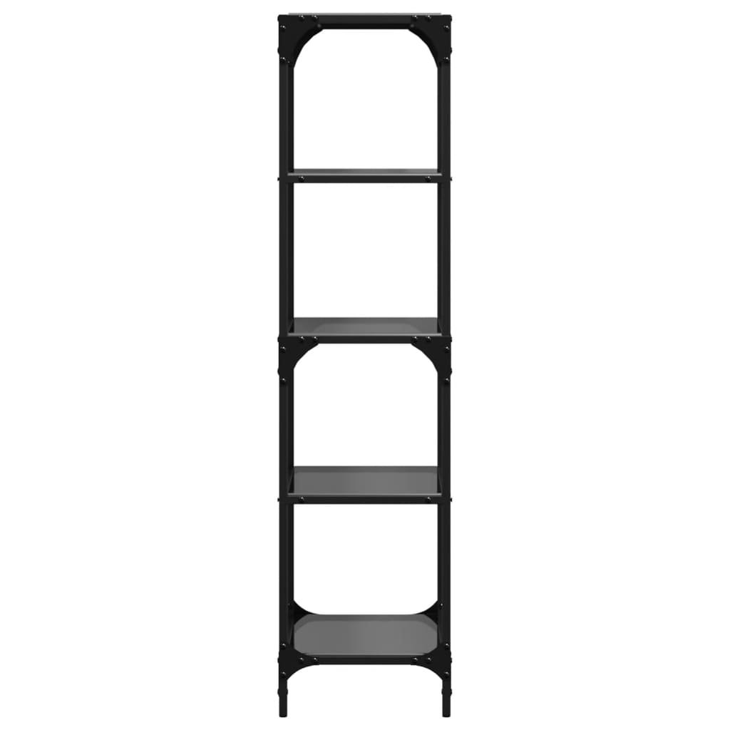 Ivy Bronx Storage Rack Black Glass Stainless Steel And Glass | Wayfair