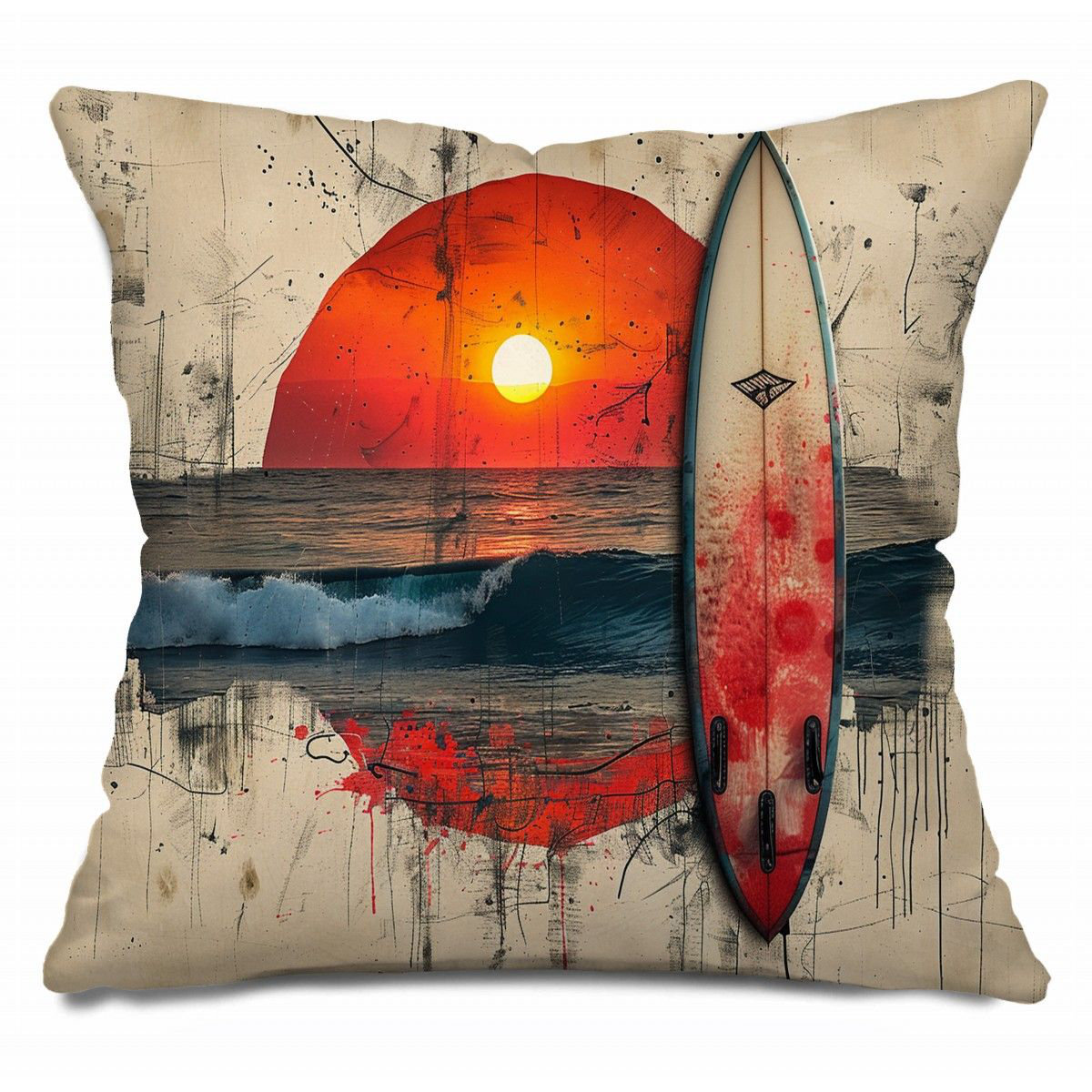 VisionDecor Surfing Throw Pillow, Sports Cotton Twill Pillows | Wayfair
