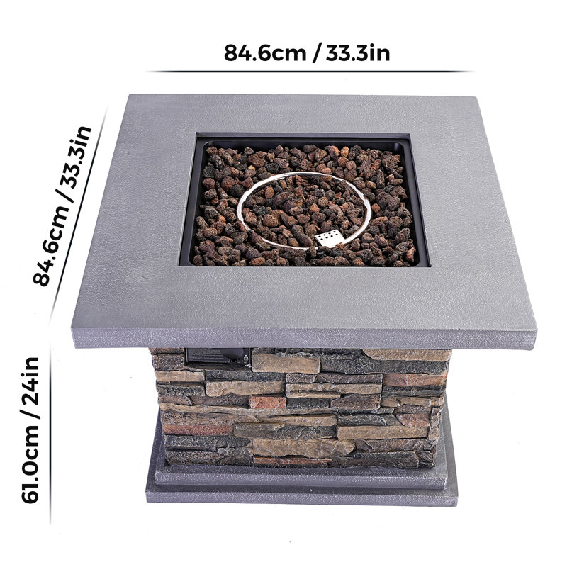 Latitude Run® Caroline Polyresin Propane Fire Pit Table | Wayfair