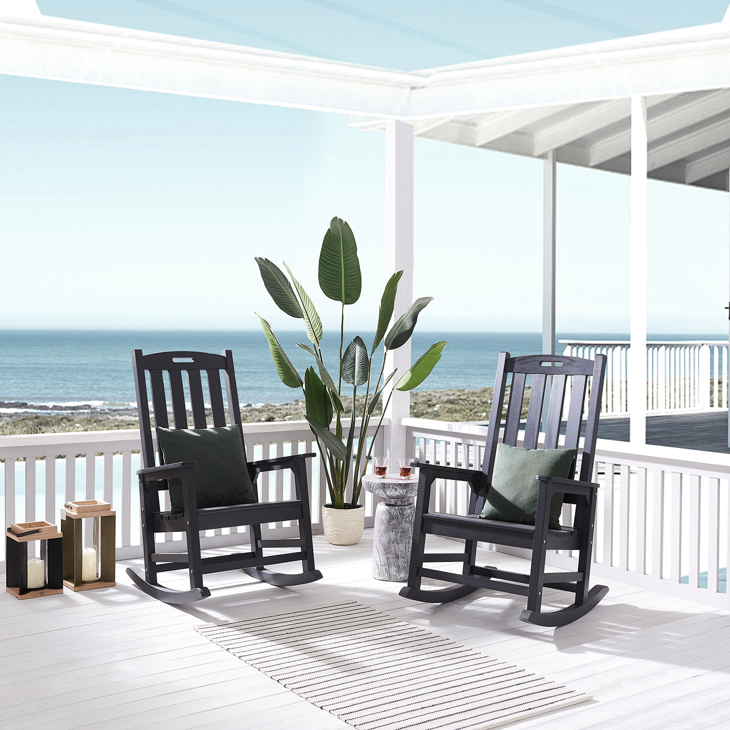 Latitude Run® Oversized Outdoor Rocker Chair (Set of 2) & Reviews | Wayfair