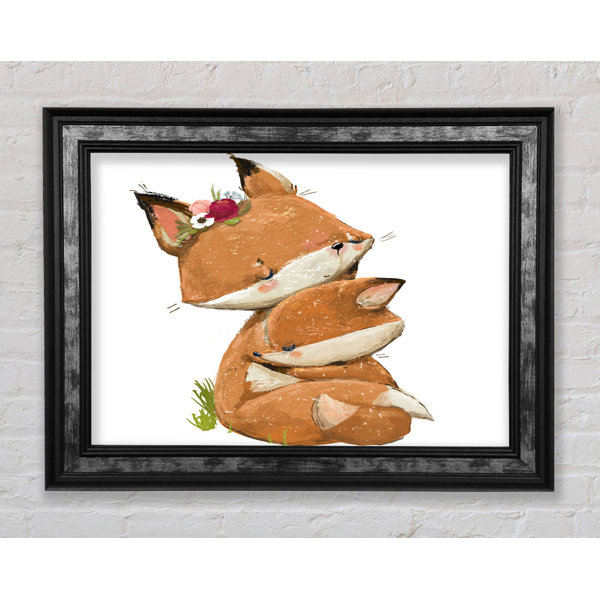 Bright Star Fox Family Cuddle - Single Picture Frame Print | Wayfair.co.uk