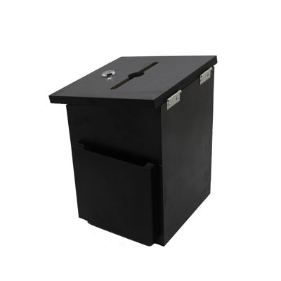 FixtureDisplays Black Donation Box Suggestion Box Charity Box Ballot ...