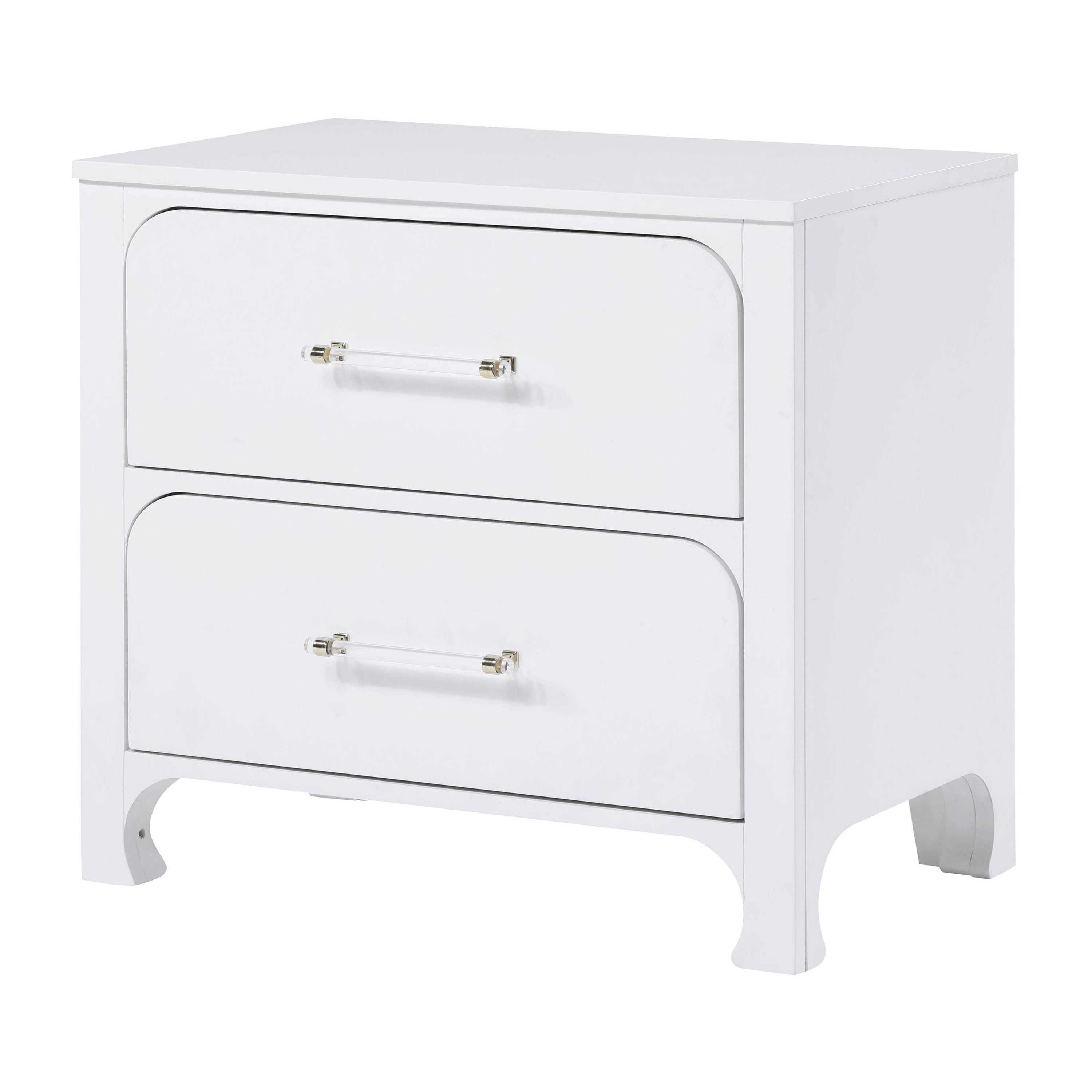 Latitude Run® Madelys Pearl White 2-Drawer Nightstand | Wayfair