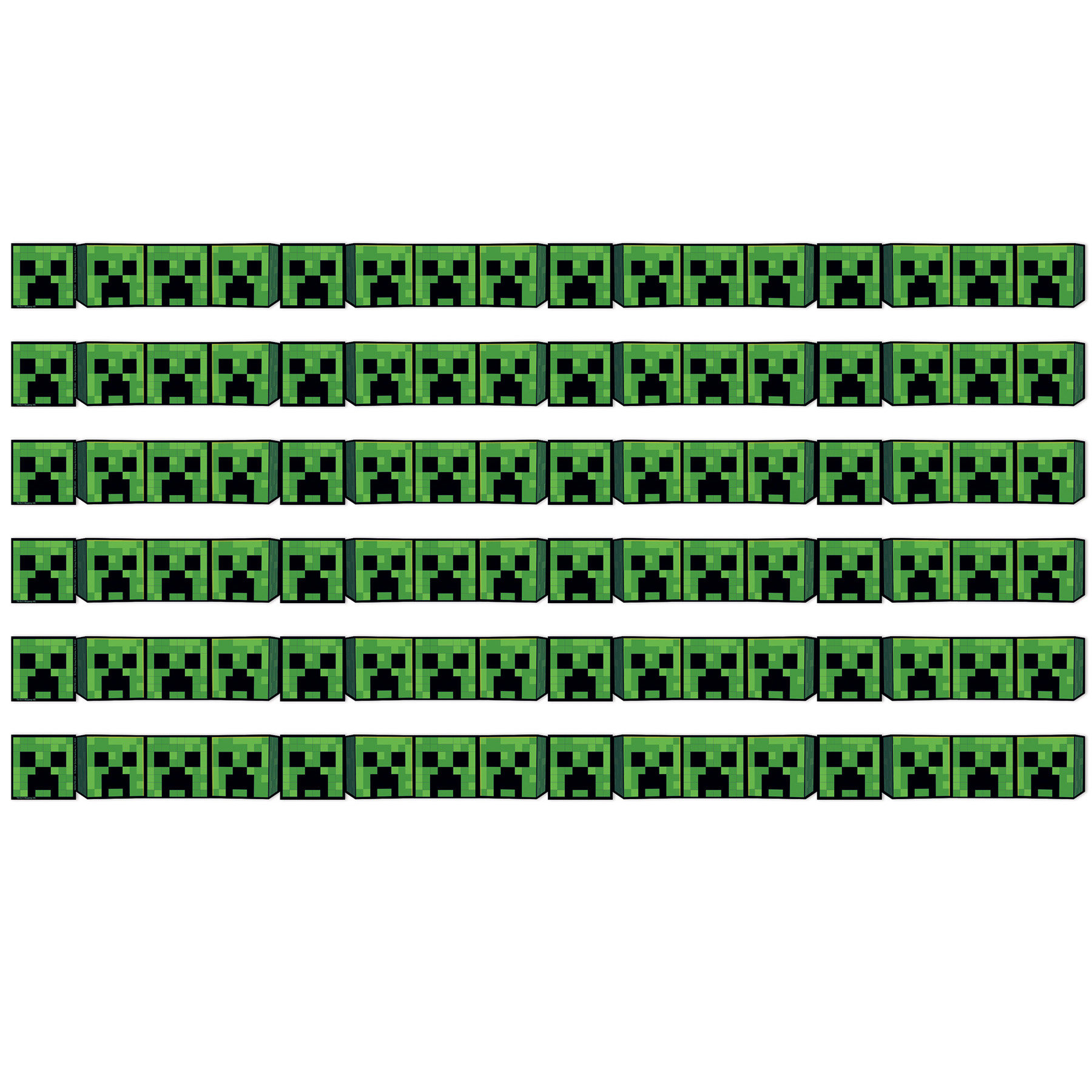 Eureka Classroom Minecraft Creeper Lineup Wide Trim Set | Wayfair