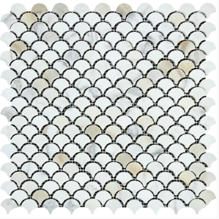Stone & Tile Shoppe, Inc. Marble Fish Scale Mosaic Wall & Floor Tile ...