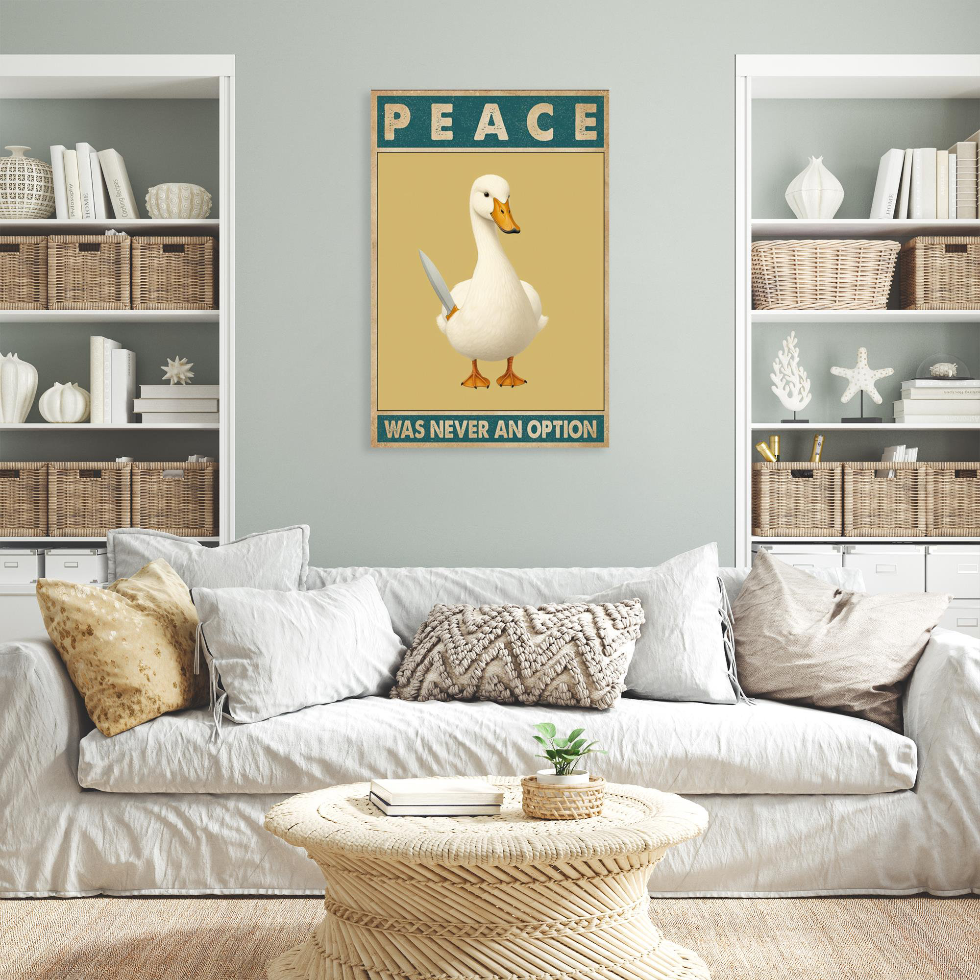 Trinx Duck Peace Was Never An Option - 1 Piece Rectangle Graphic Art ...