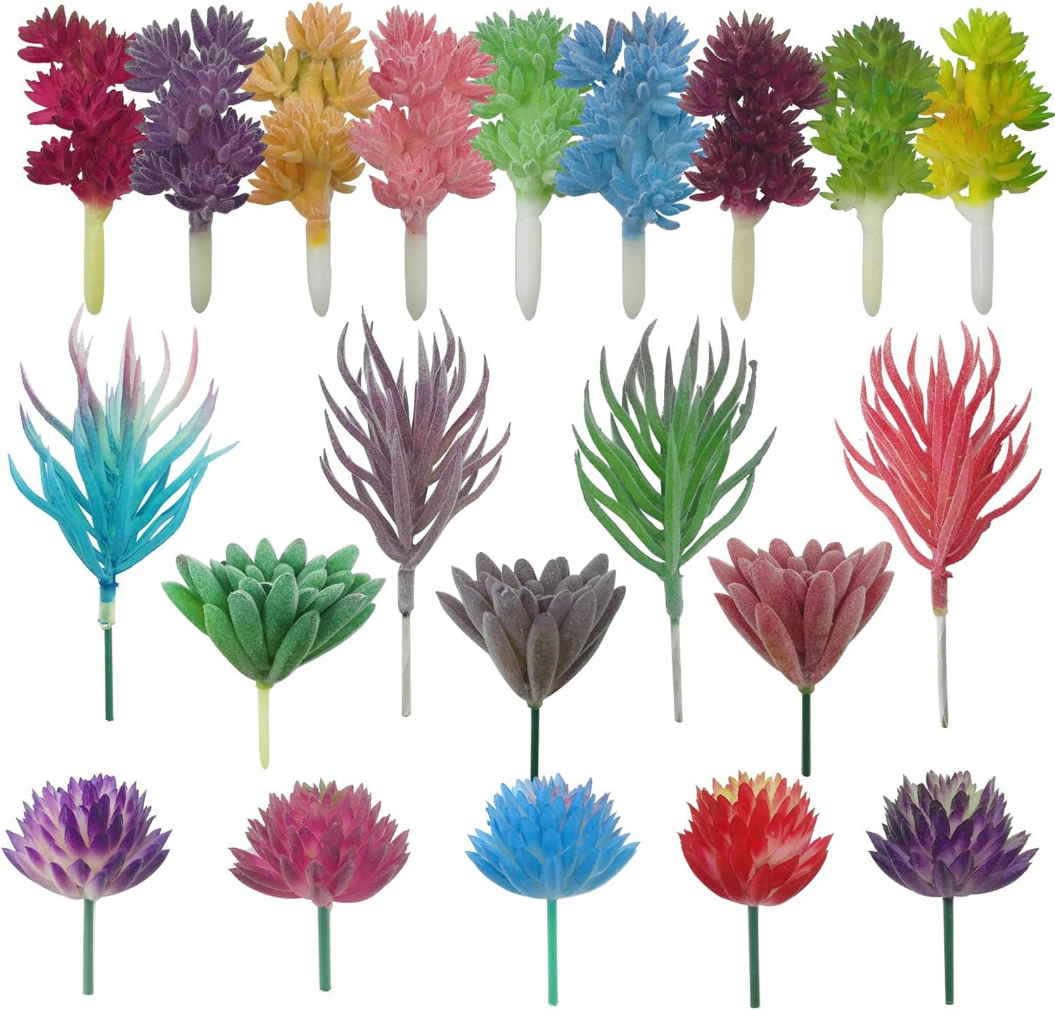 Primrue 21-piece Multicolor Style 6 Plastic Succulent Plants | Wayfair