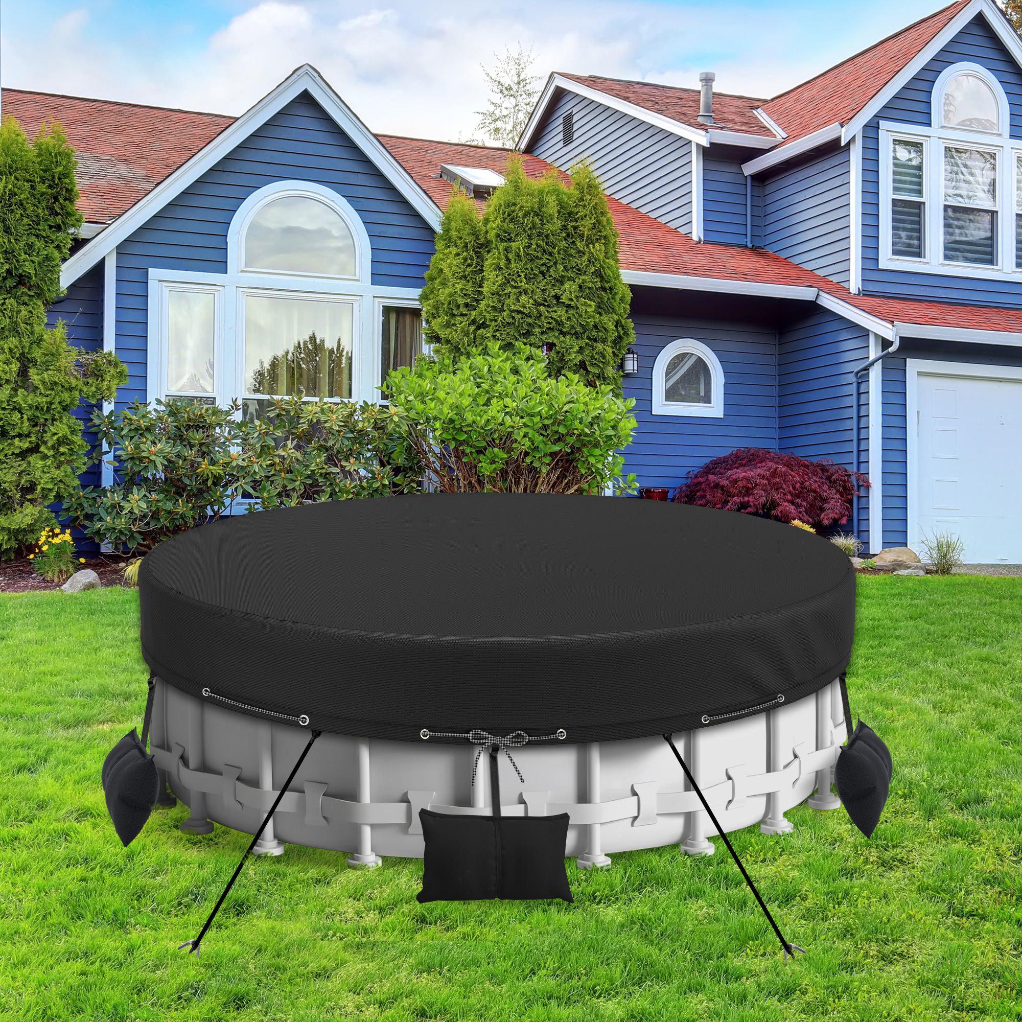 OVCRINBI Waterproof and Dustproof Pool Covers for Above Ground Pools ...