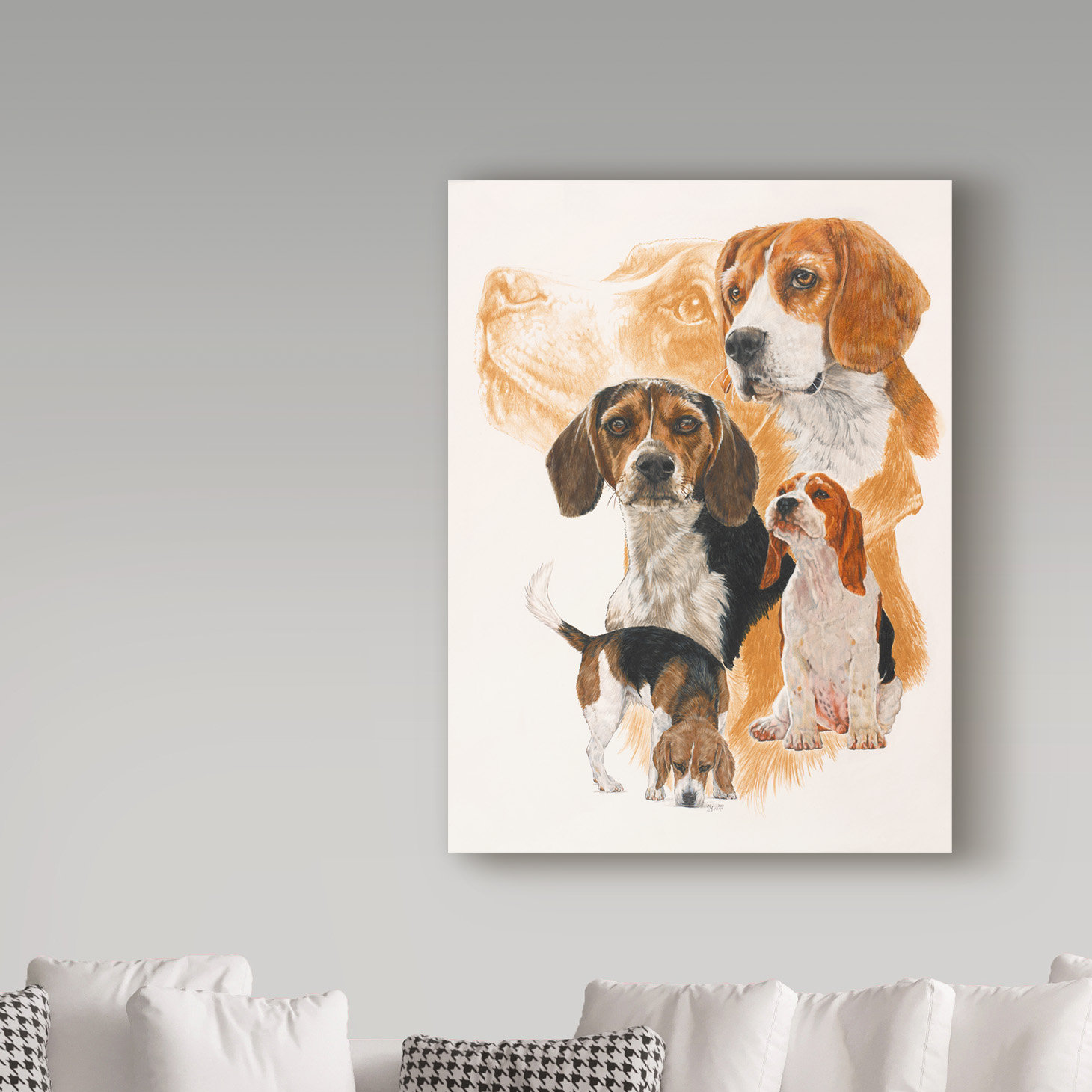 Trademark Fine Art 'Beagle and Ghost' Oil Painting Print on Wrapped ...