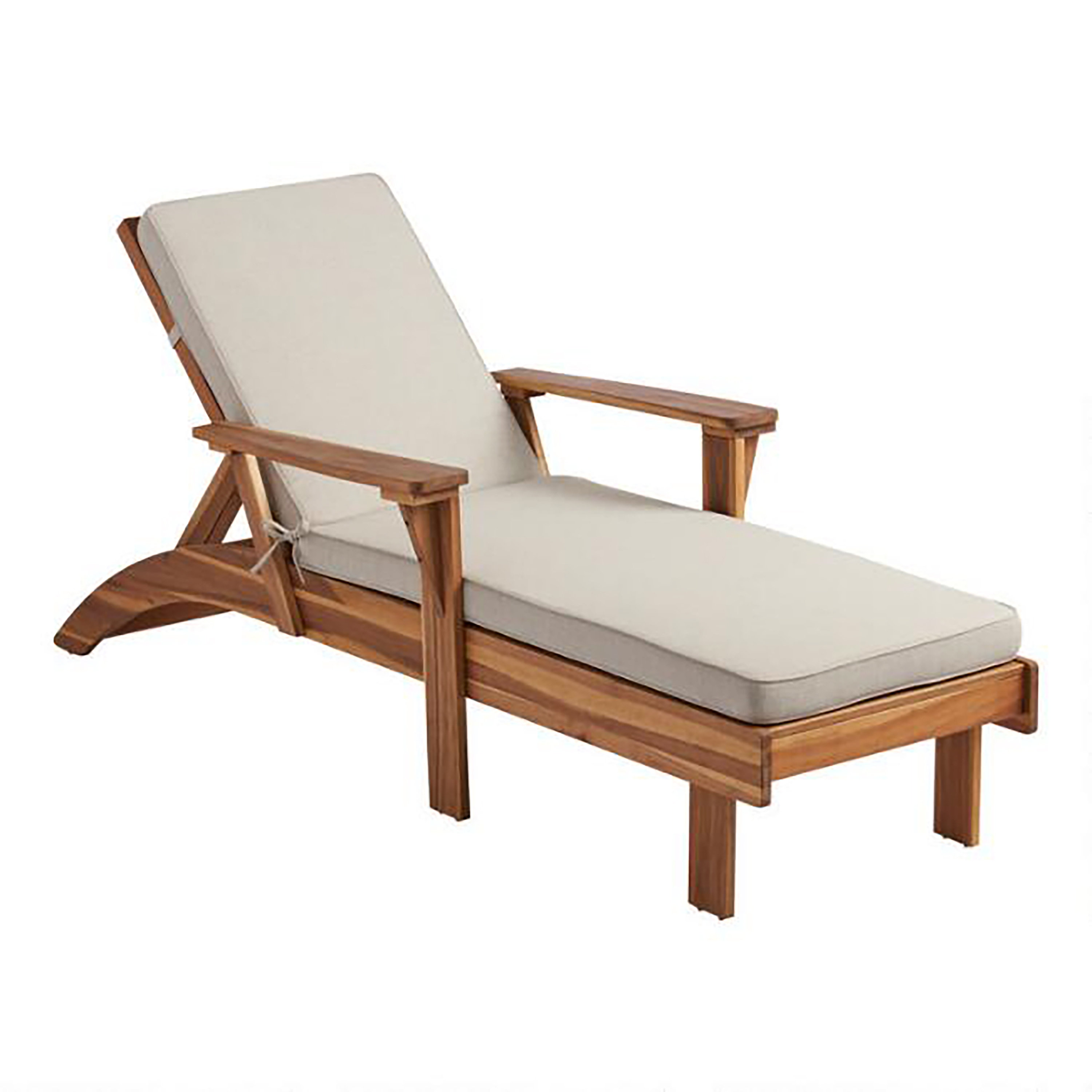 Birch Lane™ Bridgecliff Outdoor Solid Acacia Wood Reclining Chaise with ...