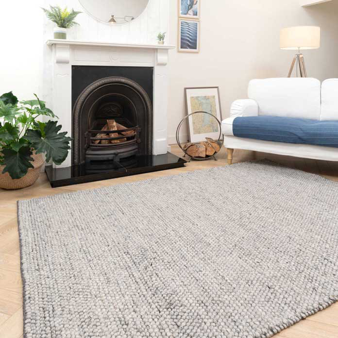 Highland Dunes Lanna Grey Bobble Wool Rug | Wayfair.co.uk