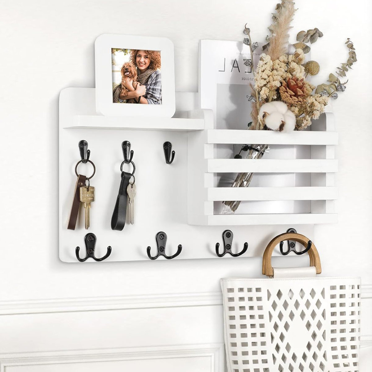 AKLOV Solid Wood Wall Organizer | Wayfair