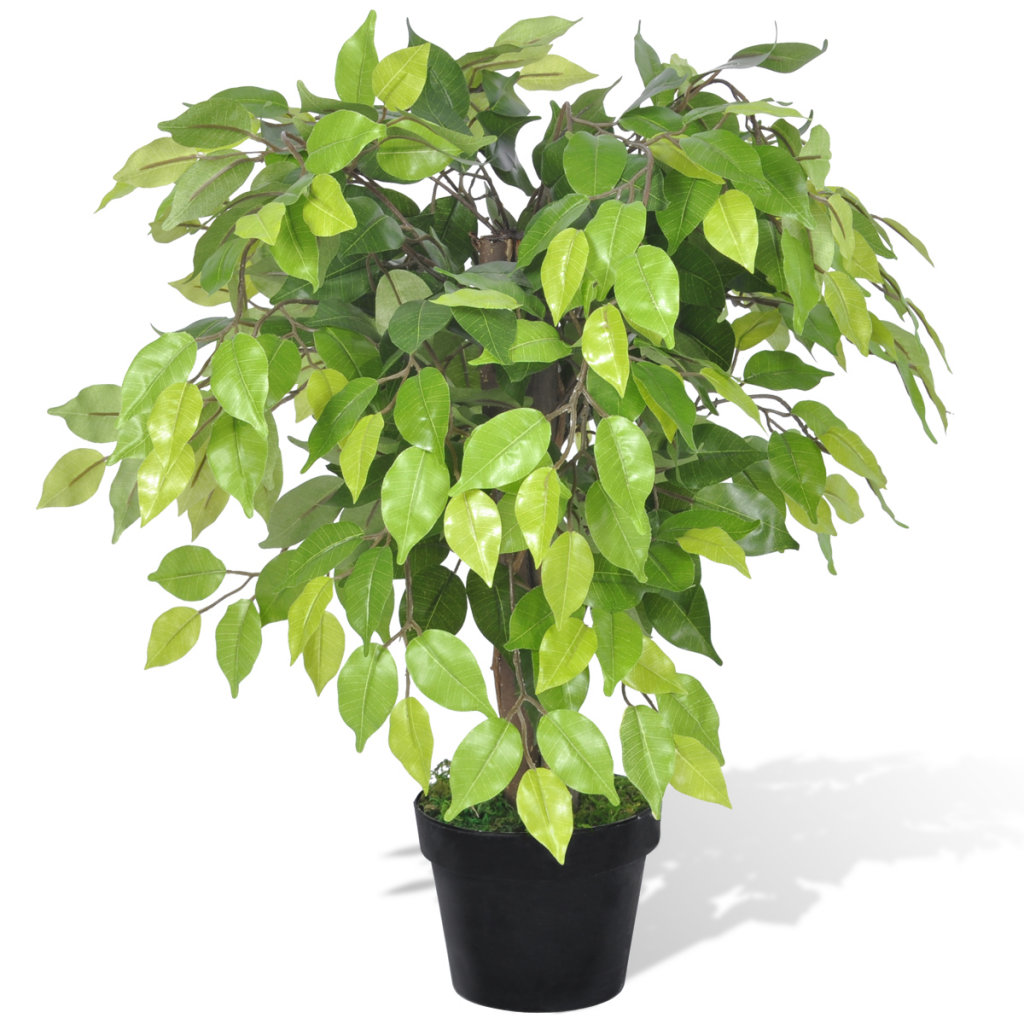 vidaXL Artificial Plant Ficus Tree with Pot Floral Decoration Multi ...