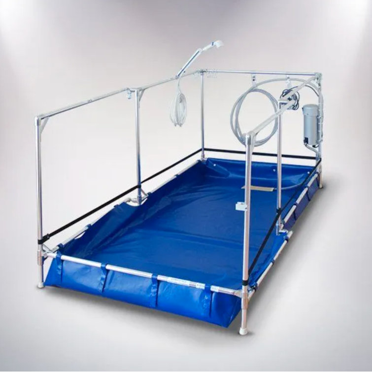 Fawssit Portable Showers 74'' W 48'' H Semi-Frameless Rectangle ...
