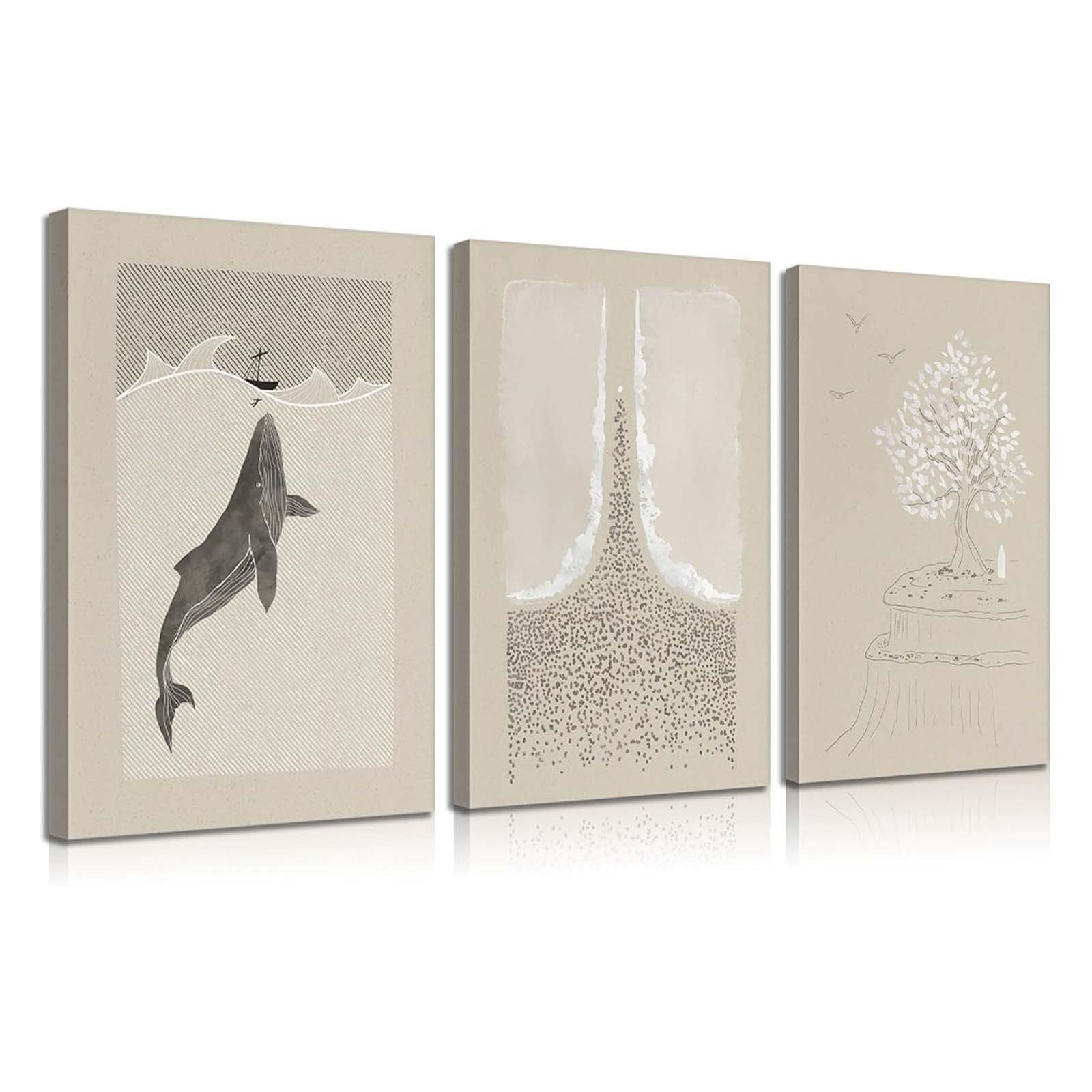 George Oliver 3Pcs Framed Modern Christian Canvas Wall Art Pictures ...