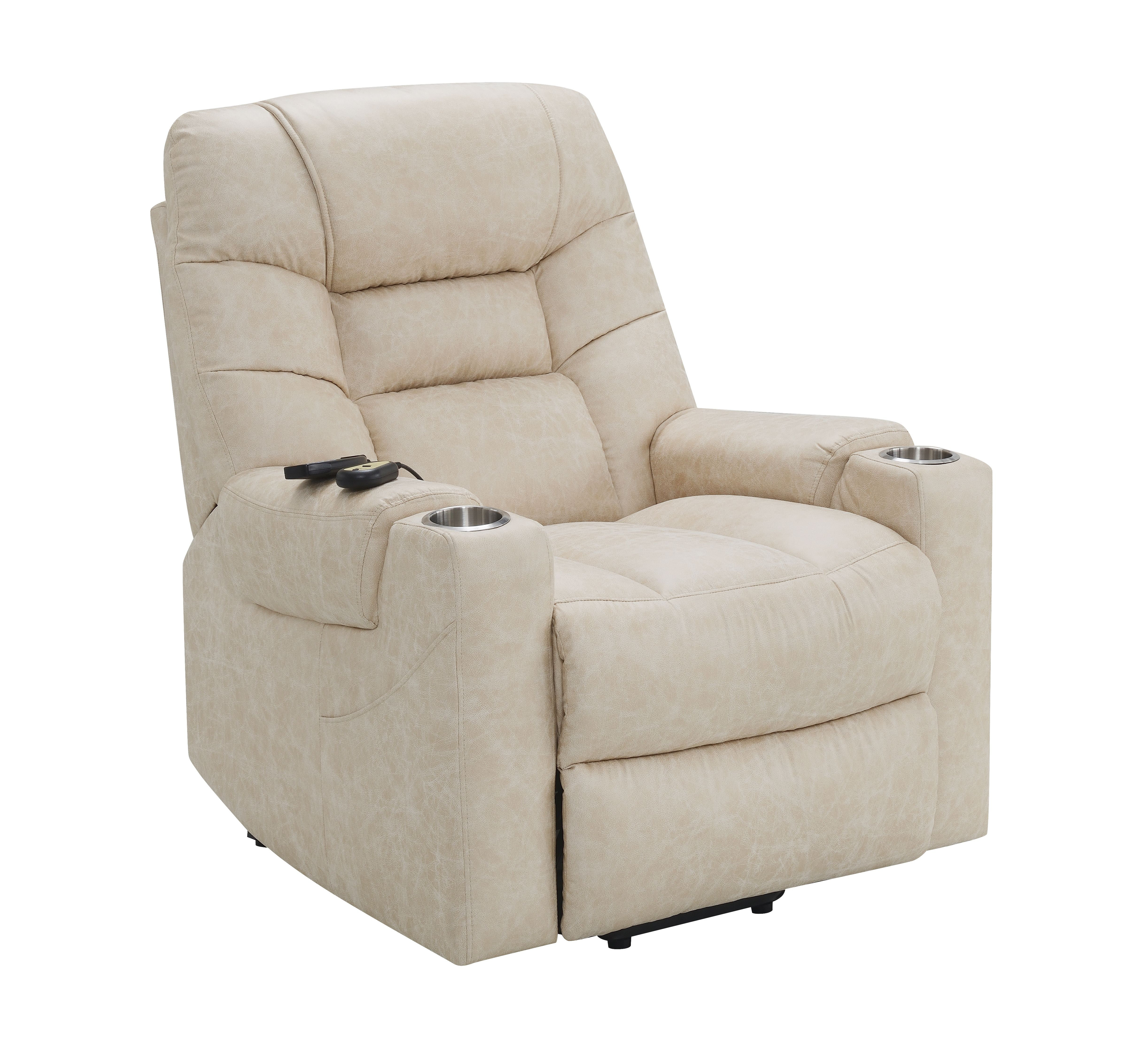 Wade Logan® Clintin Leather Aire Power Recliner Chair with Heating ...