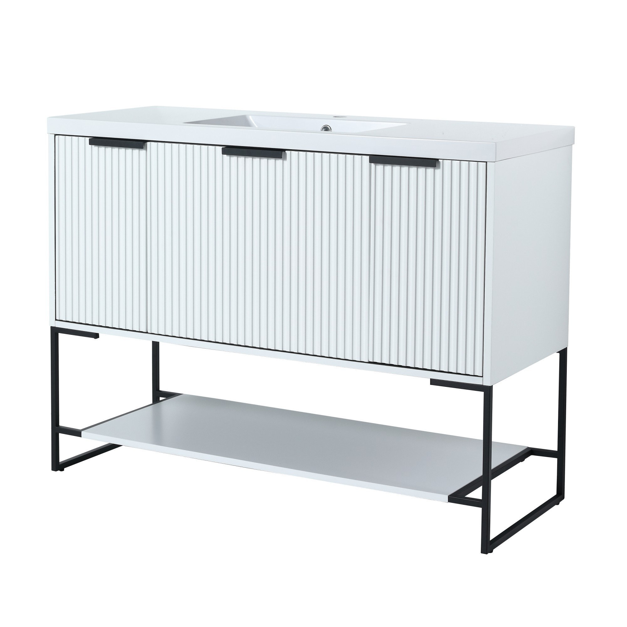 Latitude Run® 48-Inch Modern Freestanding Bathroom Vanity with Open ...