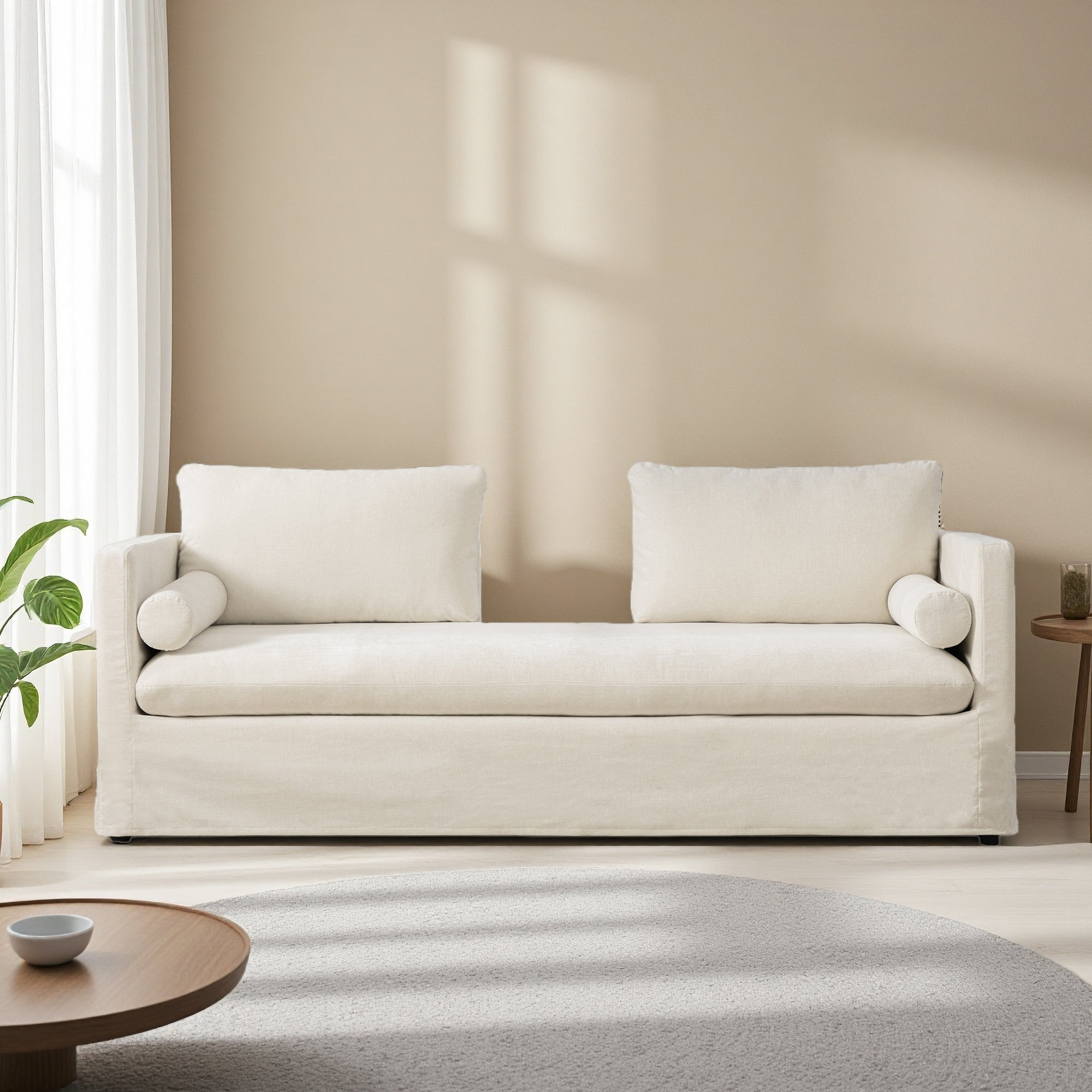 Latitude Run® 82.68" Wide Extra-Large Double-Seater Sofa, Chenille ...
