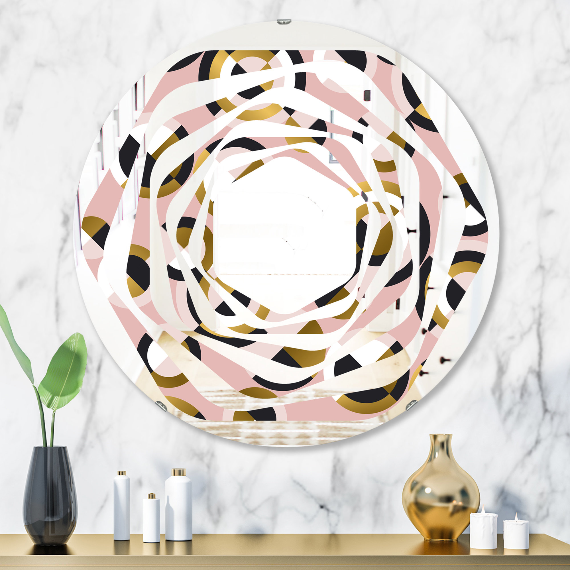 East Urban Home Whirl Circular Geometric Shapes Modern Frameless Wall ...