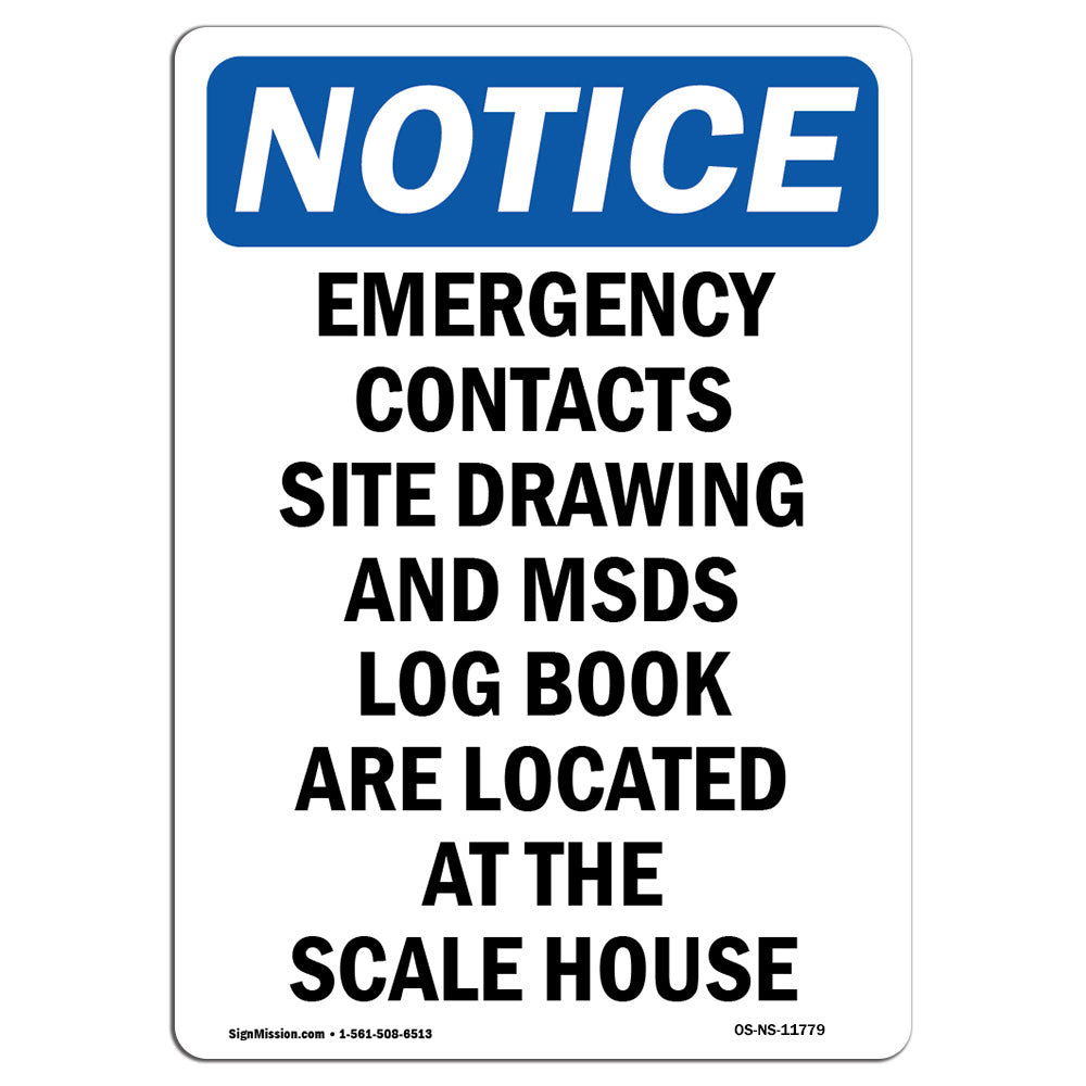 SignMission Emergency Contacts Site Drawing Sign | Wayfair