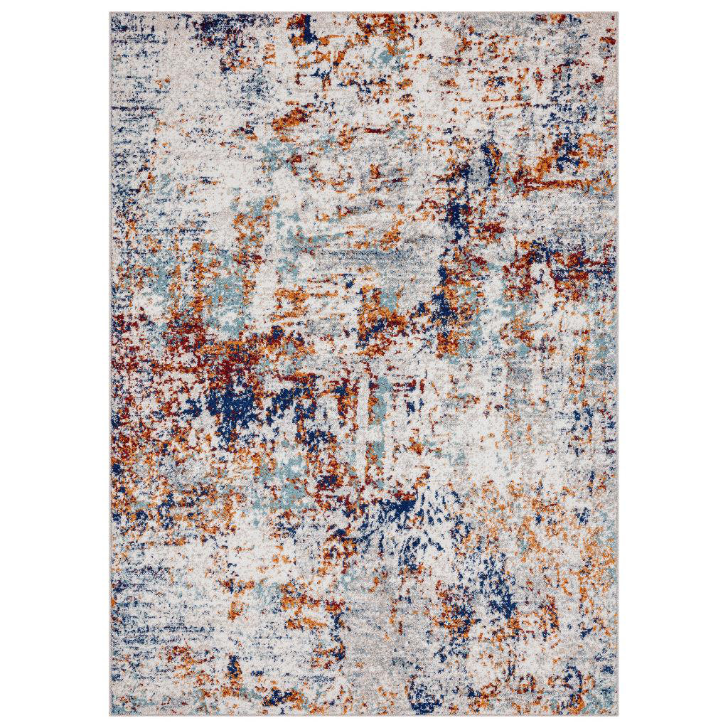 17 Stories Elrosa Abstract Blue/Gray/Brown Area Rug | Wayfair