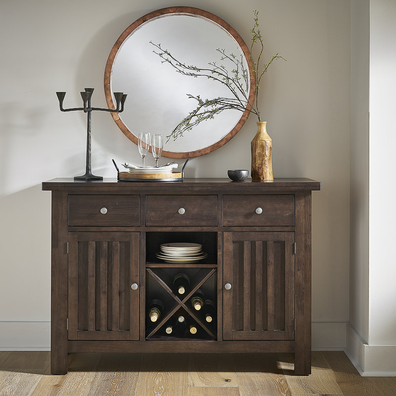 Gracie Oaks Rumbell 52-inch 3-drawer Solid Wood Sideboard Server | Wayfair