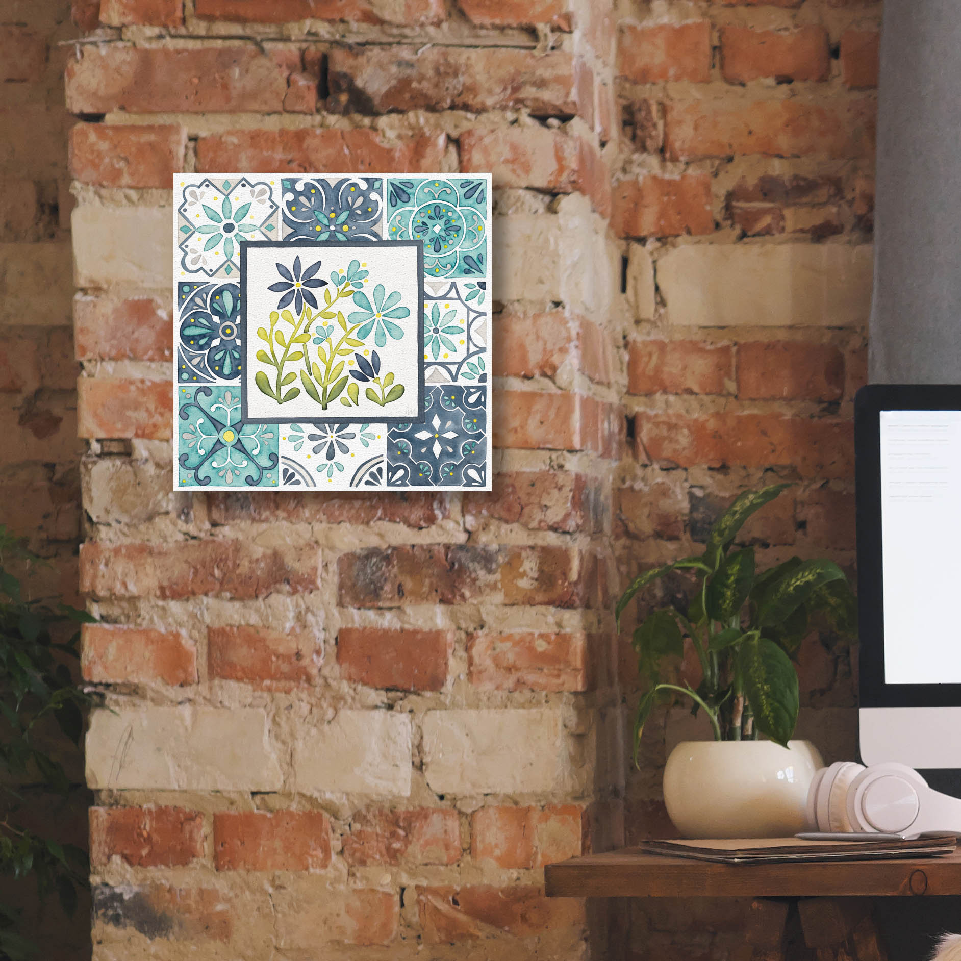 Dakota Fields Garden Getaway Patchwork 2' by Laura Marshall Canvas Wall Art | Wayfair