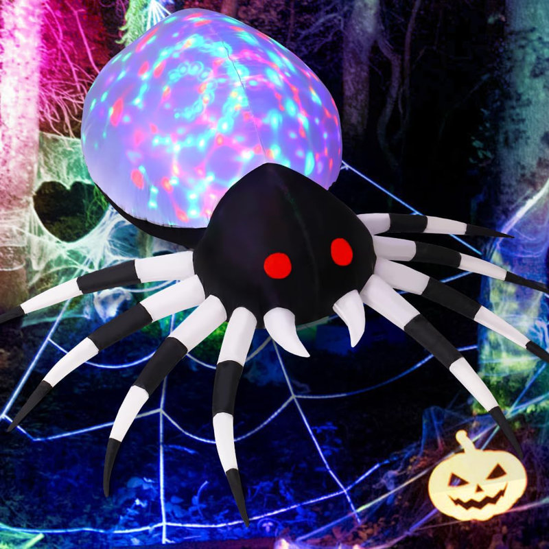 The Holiday Aisle® Halloween Inflatable Spider 6 FT Giant Spider ...
