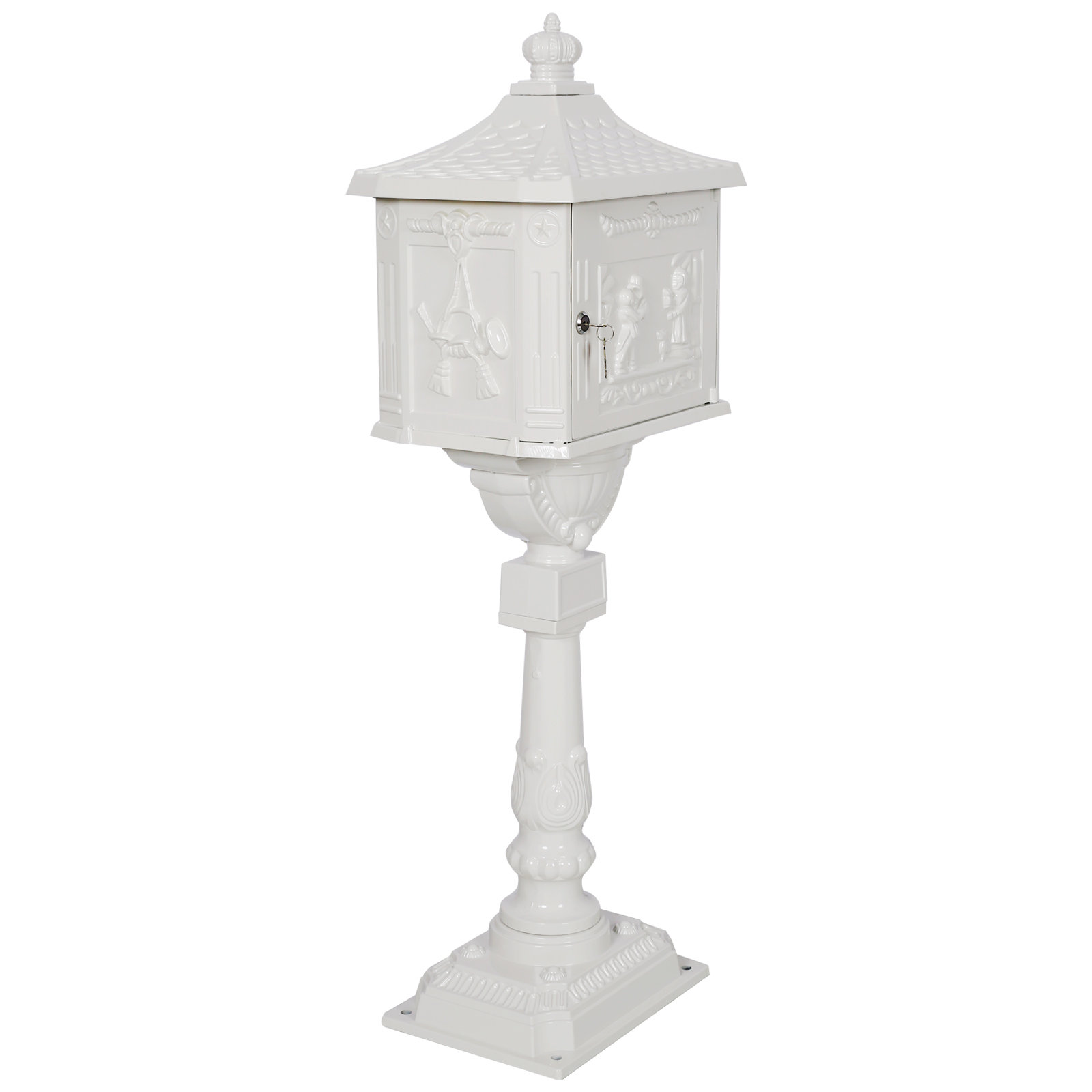 KANDENT Aluminum Cast Mailbox With Post And Keys, Locking Residential ...