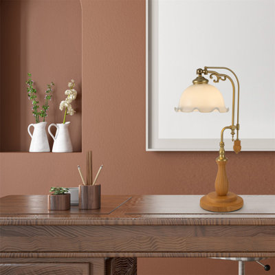 House of Hampton® Solid Wood Arched Lamp | Wayfair