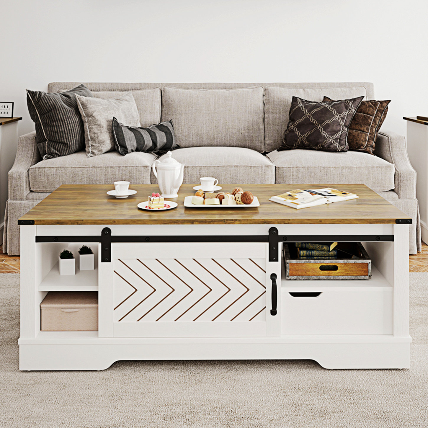 Gracie Oaks Modern Living Room Table, Storage Coffee Table With Storage ...