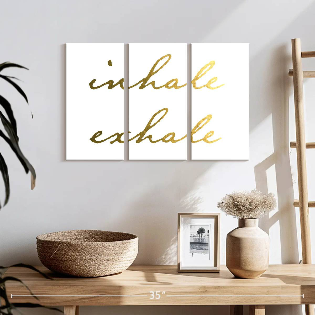 Ebern Designs Tergel Inhale Exhale Gold | Wayfair