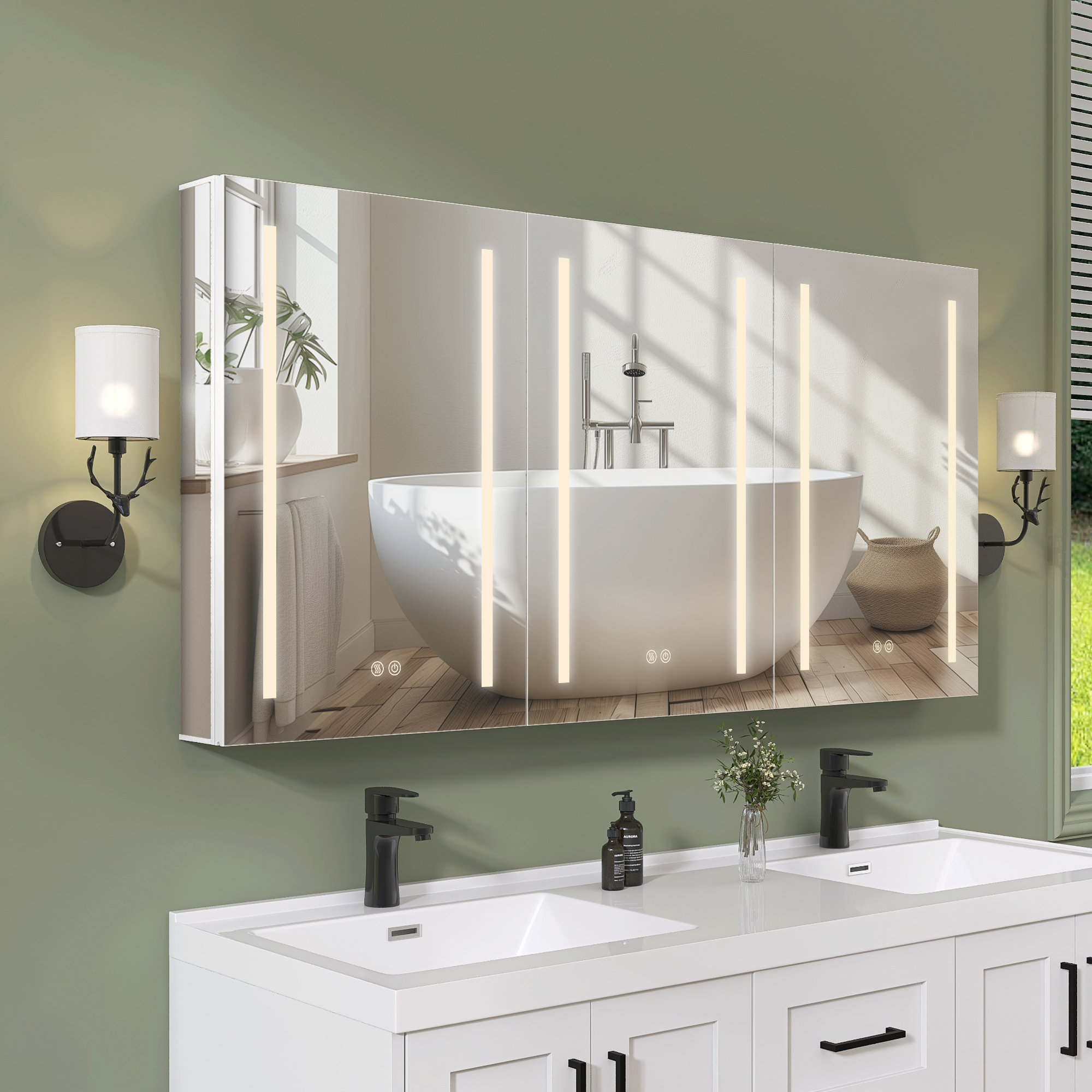 Wrought Studio™ Natily 60'' W X 30'' H Frameless Rectangular LED ...