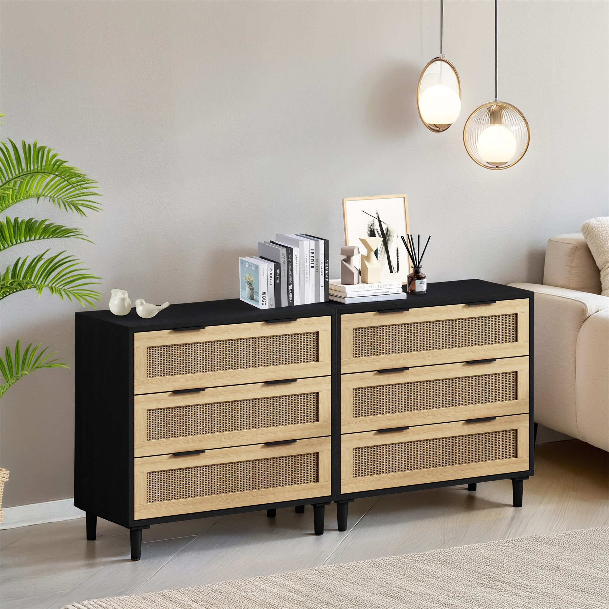 Bayou Breeze 3-Drawers Rattan Storage Cabinet Rattan Drawer | Wayfair
