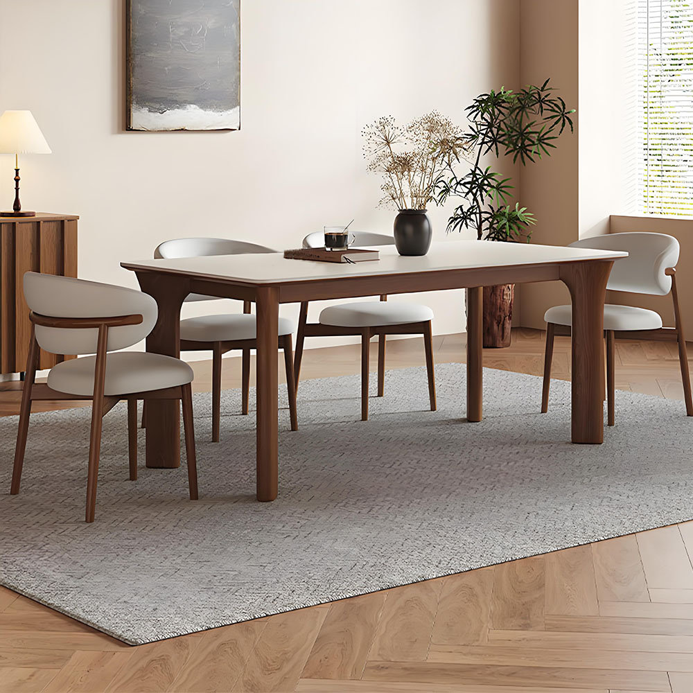 HomeLuxea White Ash Slate Table Chairs Combo Modern Design - Wayfair Canada