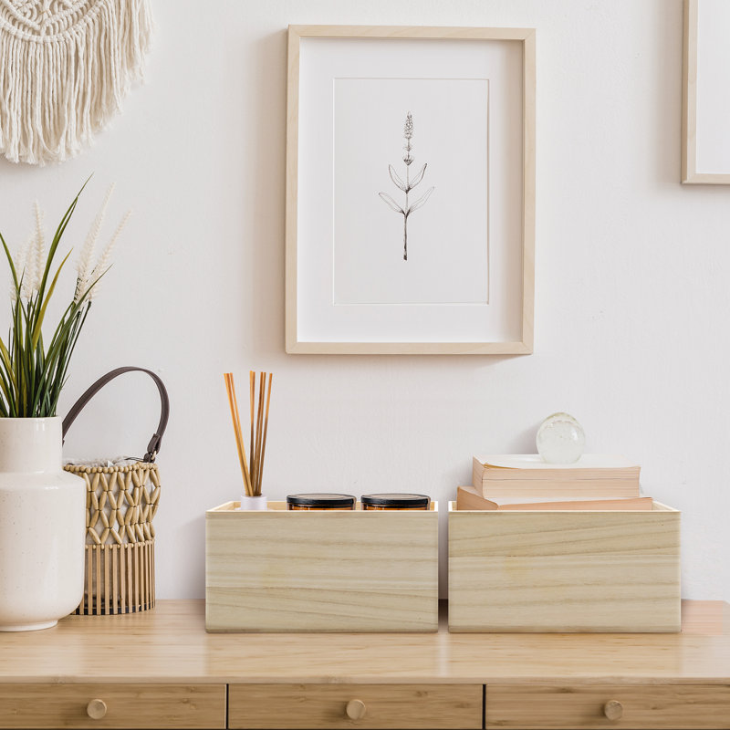 Sorbus 2-Pack Unfinished Wood Crates Organizer Bins, Wooden Box ...