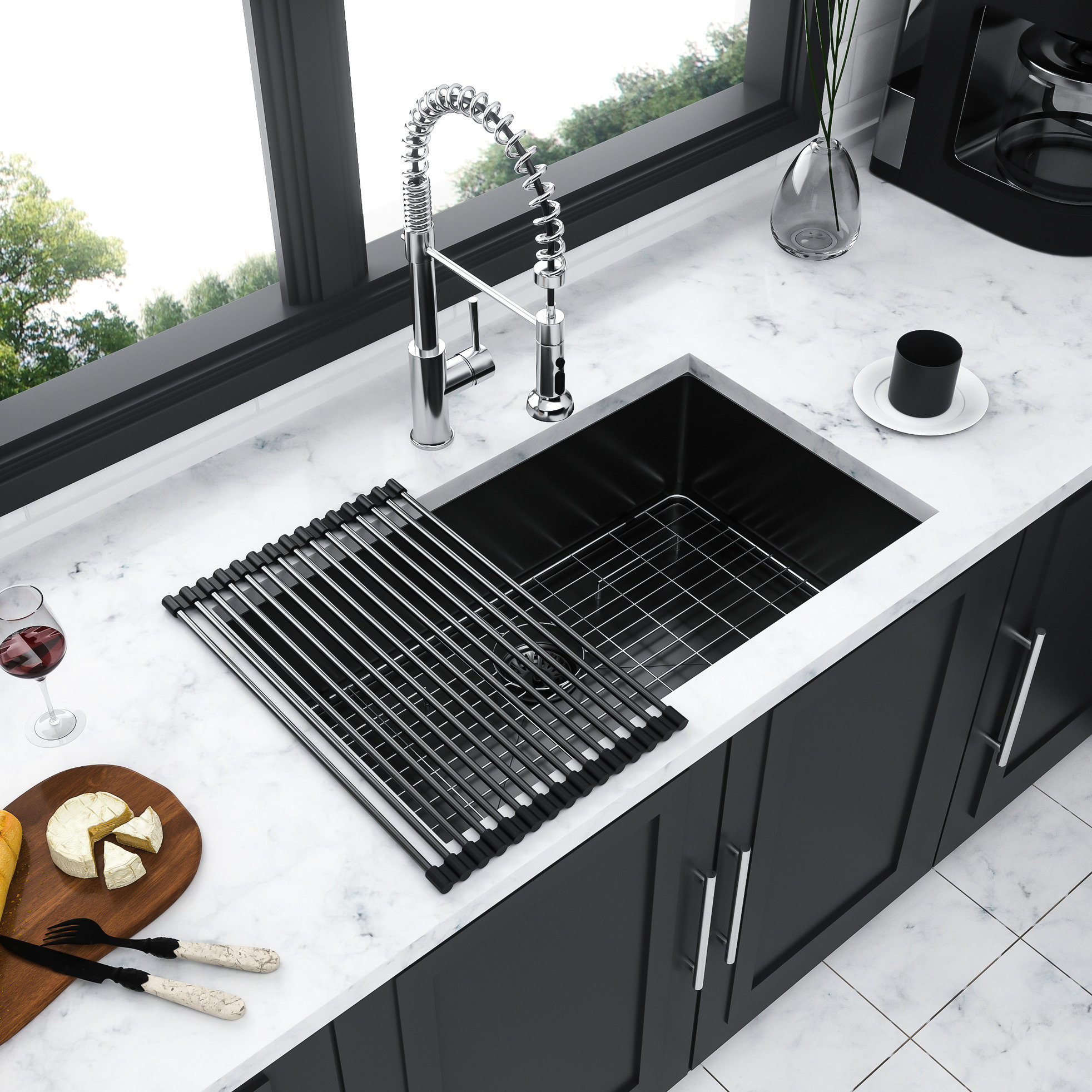 Crafted Palm 32" X 19" 10" Gunmetal Black Sink - Sus304 Stainless Steel ...