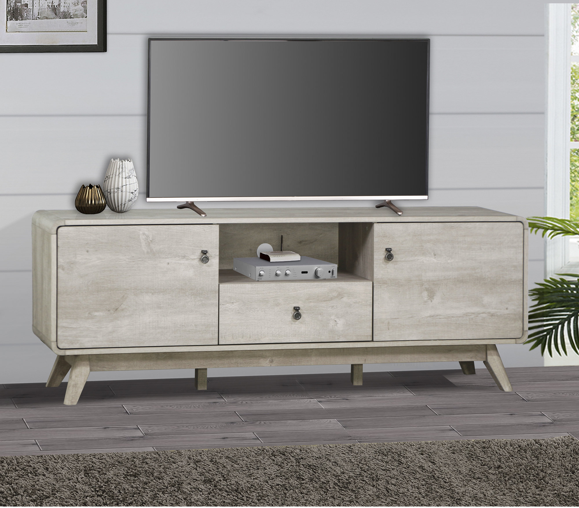 Gracie Oaks TV Stand Elegant Media Console - Modern TV Stand With Ample ...