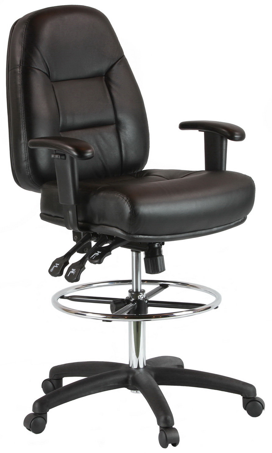 Ebern Designs Annessia Mid-Back Ergonomic Genuine Leather Drafting ...