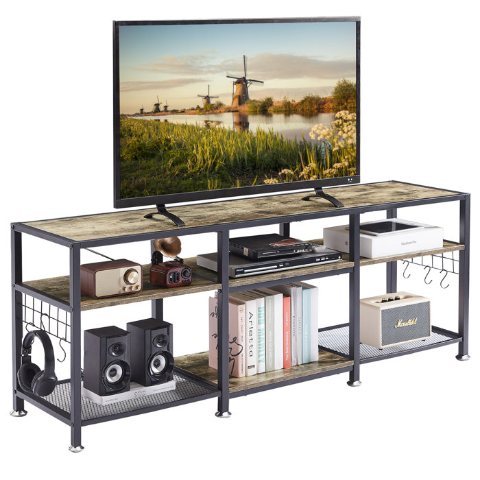 17 Stories Racavan TV Stand Entertainment Center Media Console with 3 ...