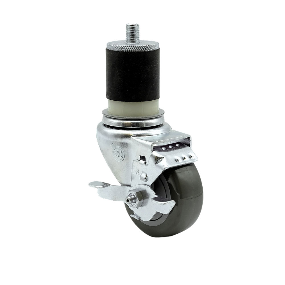 Service Caster Polyurethane Expanding Caster with Brake | Wayfair